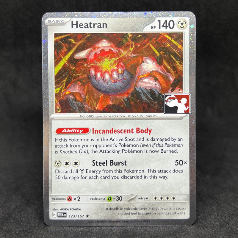 Pokemon TCG Heatran Stamped Holo 123/167 2025 Play Prize Pack Series 6 ...