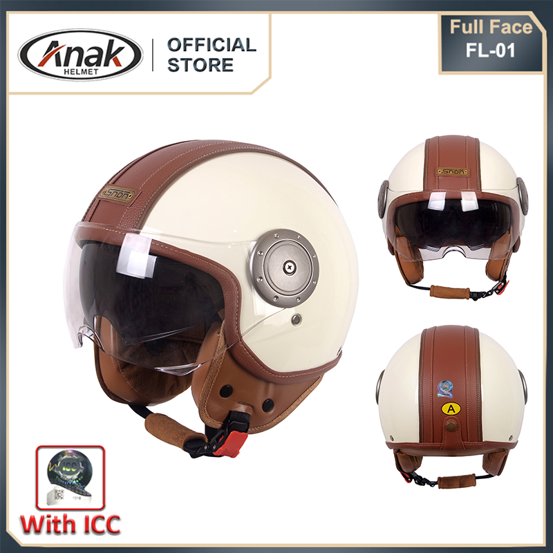 Anak Original Removable Abs Material Dual Visor Half Face Helmet For ...