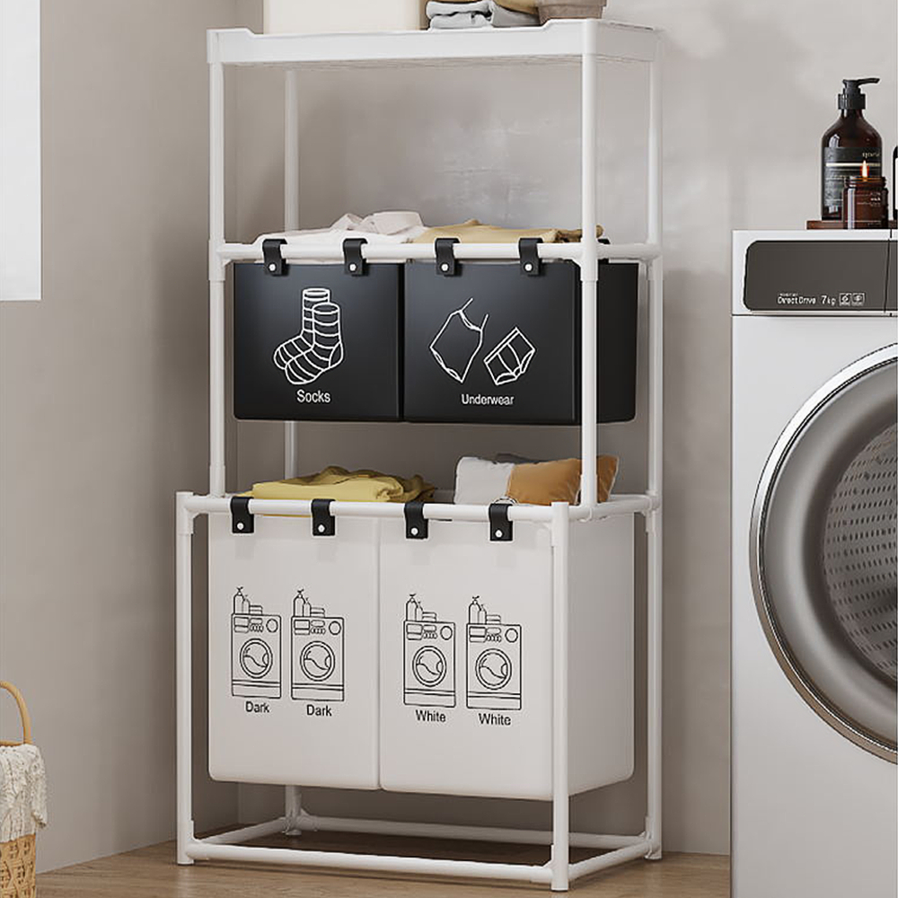 3 Layers Laundry Hamper Multi functional Clothes Basket Storage Basket ...