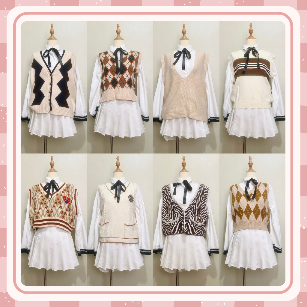 TRENDY KNITTED VEST • KOREAN KNITTED VEST • SOFT PLAID VEST • BUTTON UP ...