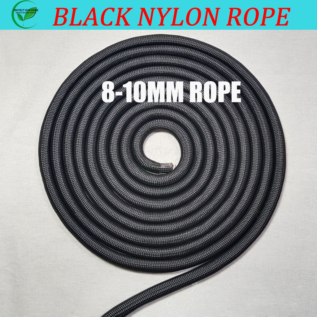 Length 20M/50M/100M,Diameter 8mm,Black nylon rope Strong Windproof ...