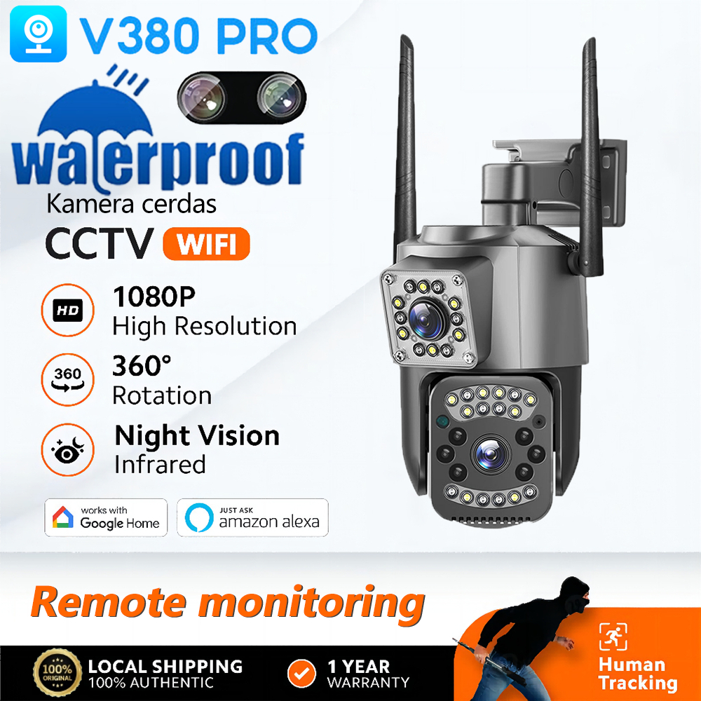 CCTV Camera V380 Dual Lens Wi-Fi 4G SIM Outdoor Ip Security 4K Night ...