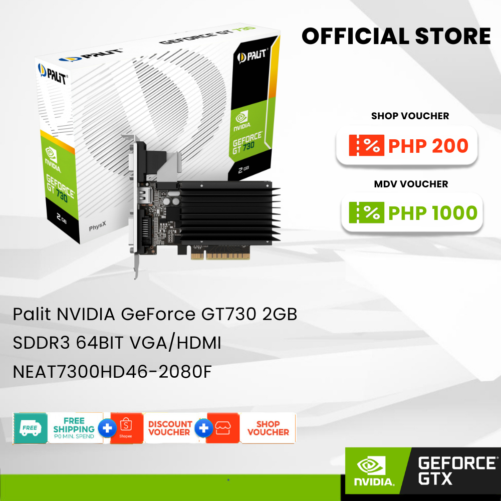 Palit NVIDIA GeForce GT730 2GB SDDR3 64BIT VGA/HDMI NEAT7300HD46-2080F ...