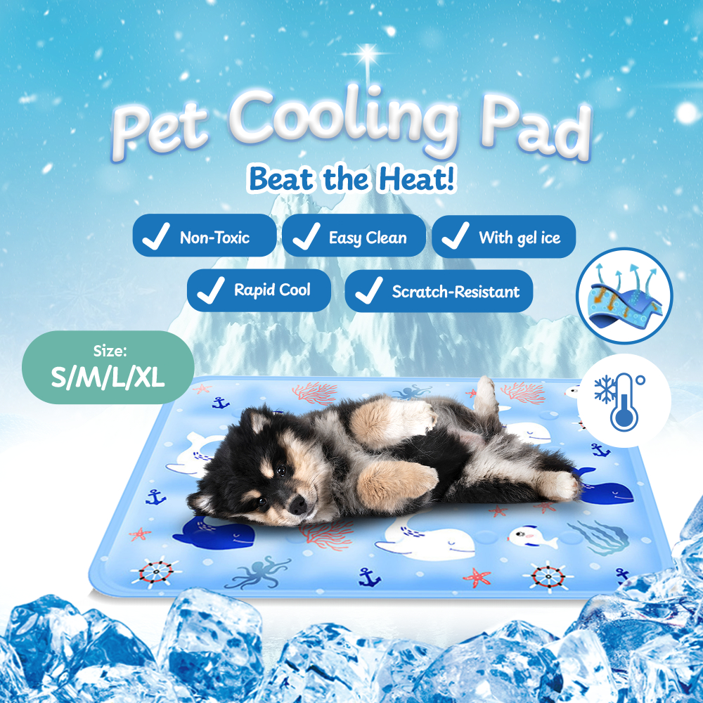 Pet Cooling Pad Gel Sleeping Mat for Summer Heat Relief for Dogs & Cats ...