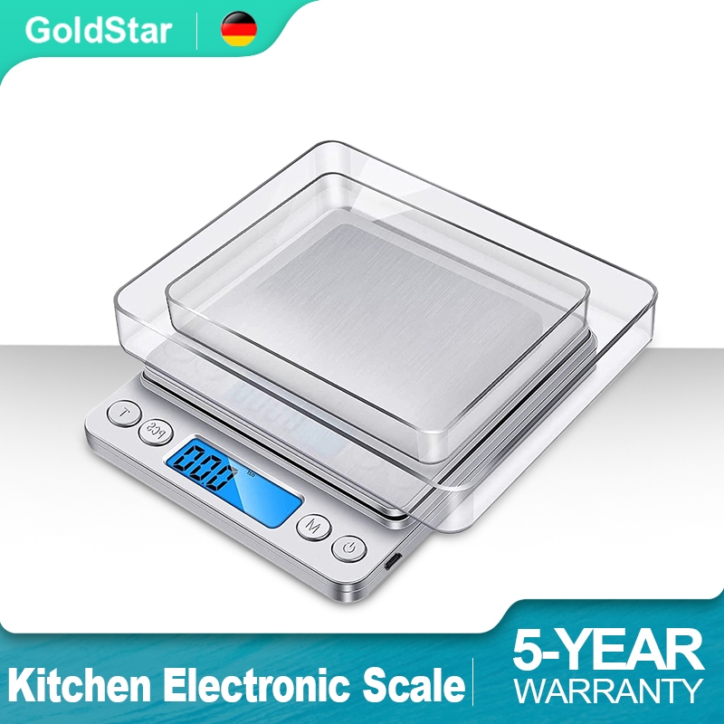 Gold Star Electronic Food Weighing Scale Digital With Trays Mini Kitchen Scale 10kg/1g And 3kg/0 ...