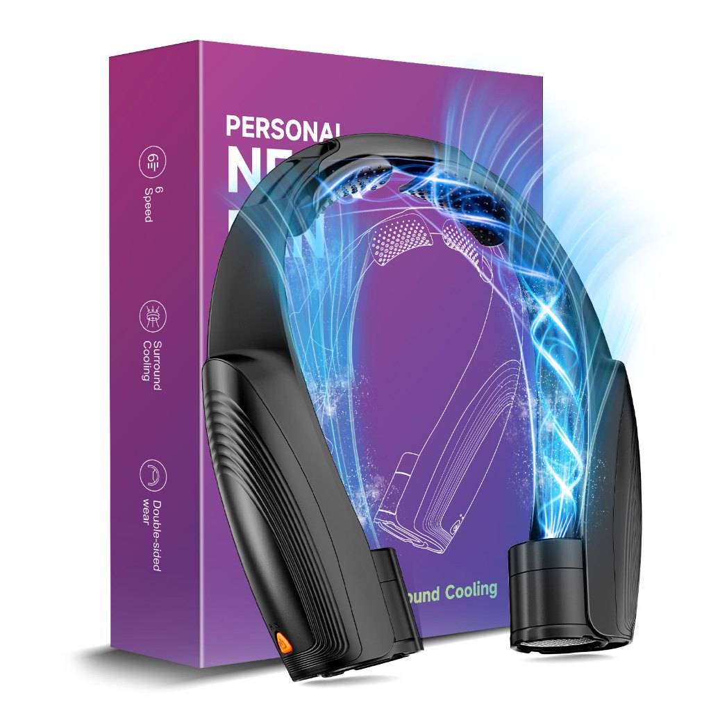 8000mAh Q2 Bladeless Neck Fan 6 Speed Portable Mini Fan Hanging Sport ...