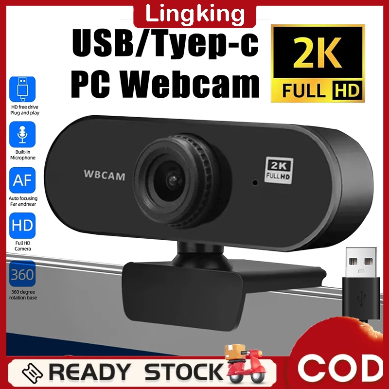 2K HD Webcam 1080P Full HD Video Calling USB Web Camera With Noise ...