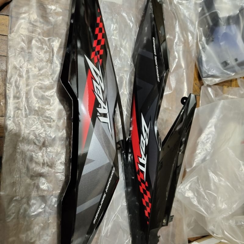 Genuine Body Cover set Beat fi v2 Gloss Black / Red decals (left&right ...