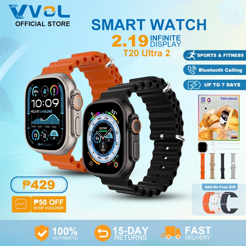 VoL T20 Smartwatch Ultra 2 Bluetooth Call Wireless Charging Heart Rate ...