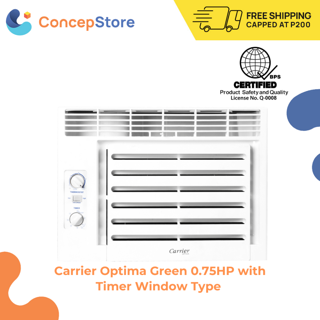 Carrier Optima Green 0.75HP with Timer Window Type Air Conditioner ...