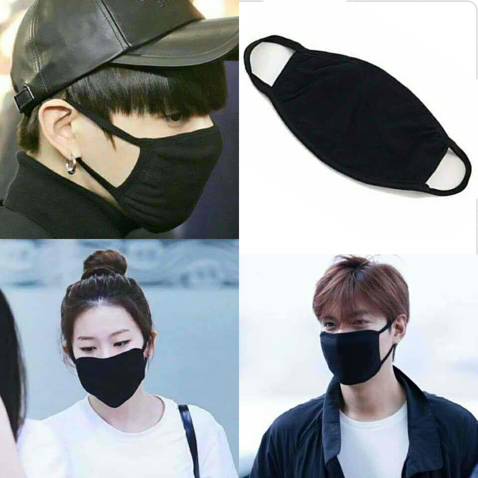 Washable Cotton Plain Colors Face Mask Unisex Anti Dust Fog Nose Cover ...