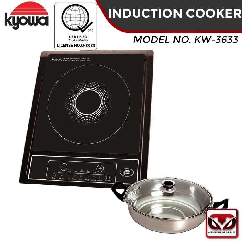 Kyowa Crystal KW-3633 Glass Plate Induction Cooker with Pot | Shopee ...