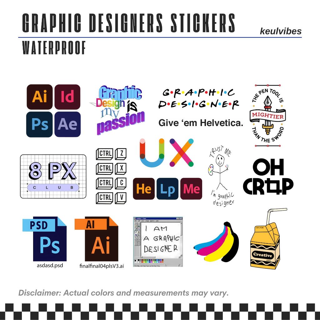 GrApHicS DEsiGnEr ArTisT Sticker creative UI UX aesthetic cute Stickers ...