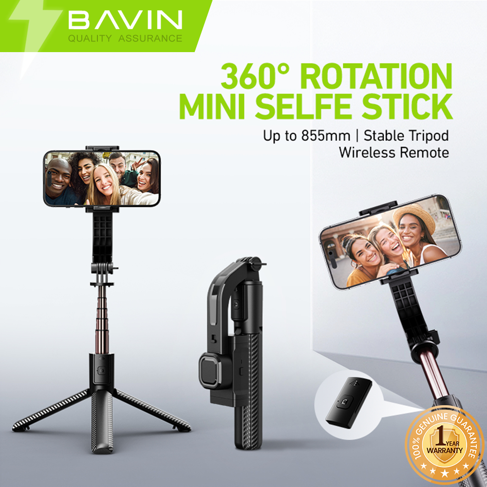 BAVIN P17 Anti-Shake Multifunction Selfie Stick 360° Rotate Stable ...