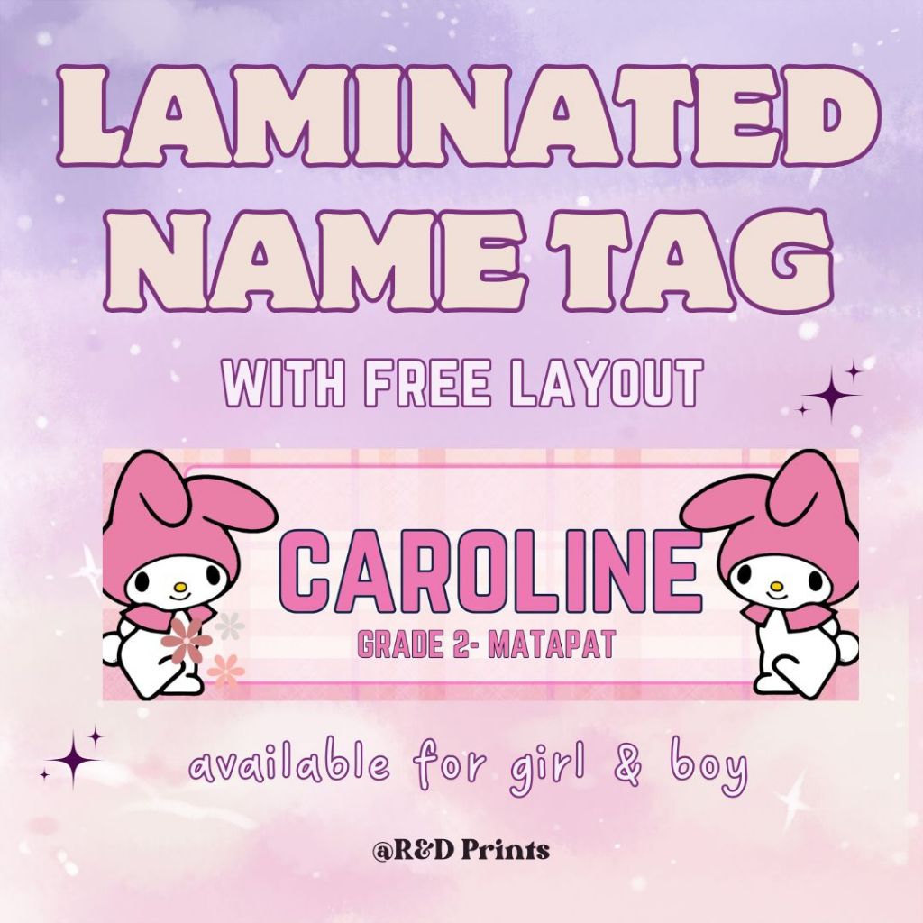Customized Laminated NAME TAG with free layout | R&D Printing Services ...