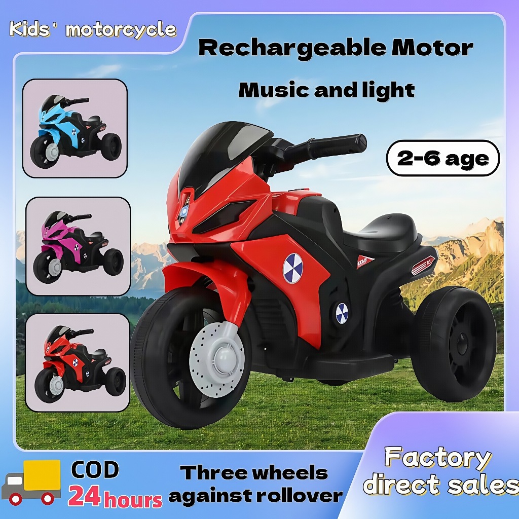 Children's electric motorcycle charging toy car 1-6 years old Bluetooth ...