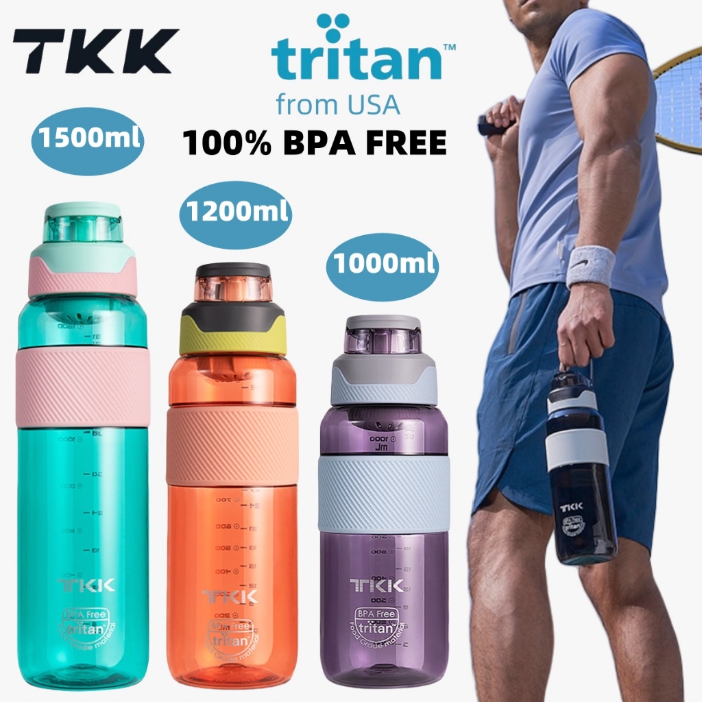 TKK Athlete Water Bottle With Straw 1000ml 1200ml 1500ml Big Size for Sport Tritan Bpa Free 1010 ...