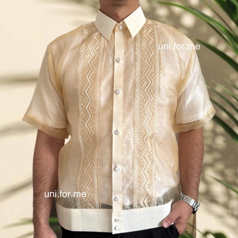 POLO JACKET BARONG | Computerized Embroidery | Shopee Philippines