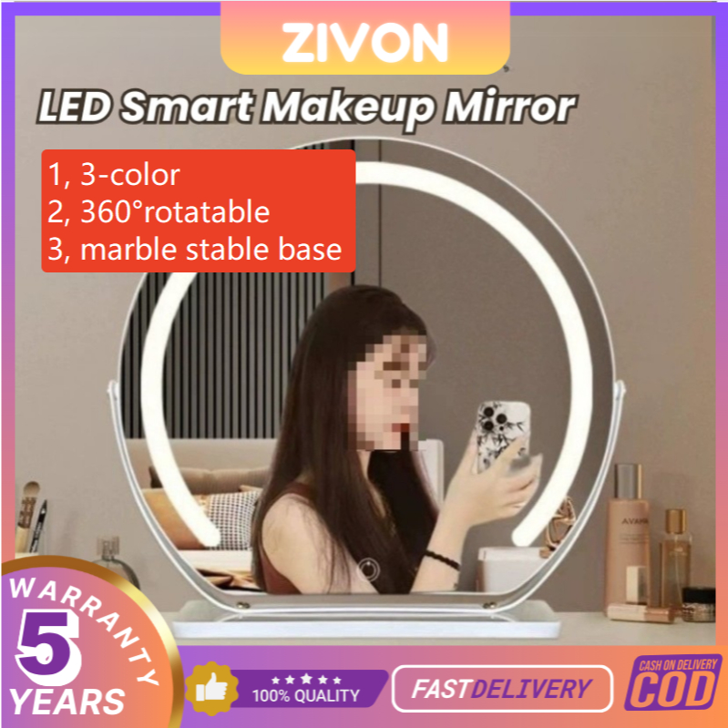【Zivon】 LED Makeup Mirror 3 Color Touch-up Light Rotatable Dressing ...