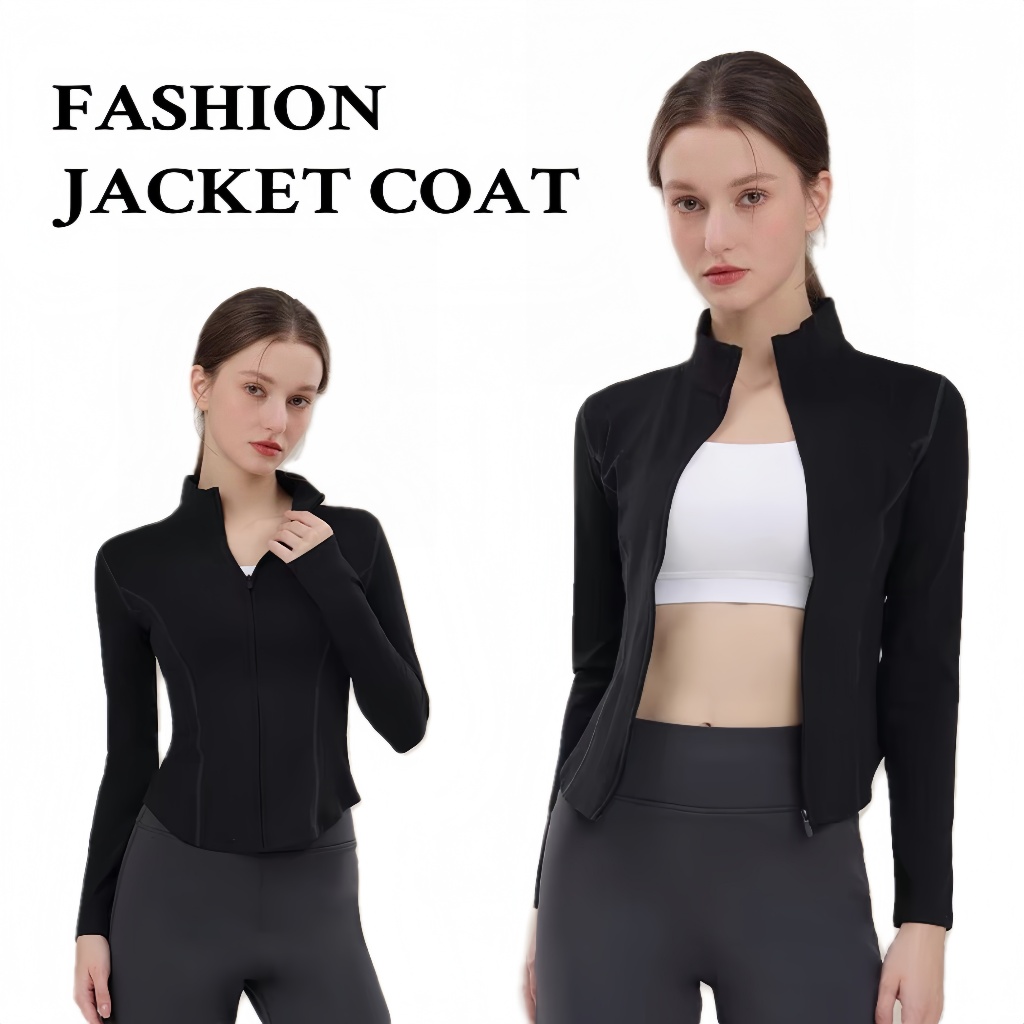 Sports Workout Jacket Yoga Top Long Sleeve Dri fit Running Slim fit ...