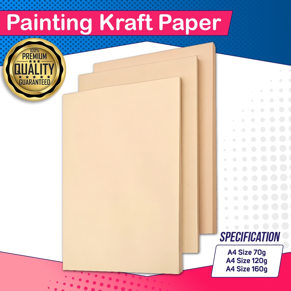A4 Painting Kraft Paper 100pcs 70g | 120g | 160g | Shopee Philippines