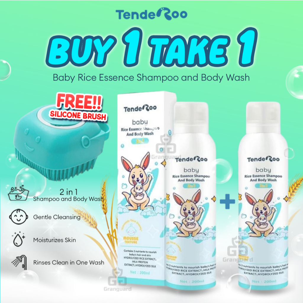 Tenderoo Baby Rice Essence Shampoo and Body Wash 2in1 Gentle Cleansing ...