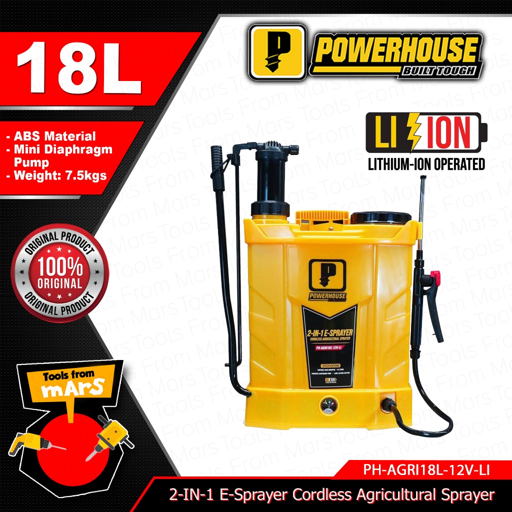 Powerhouse 2in1 18L E-Sprayer Cordless Agricultural Backpack Knapsack ...