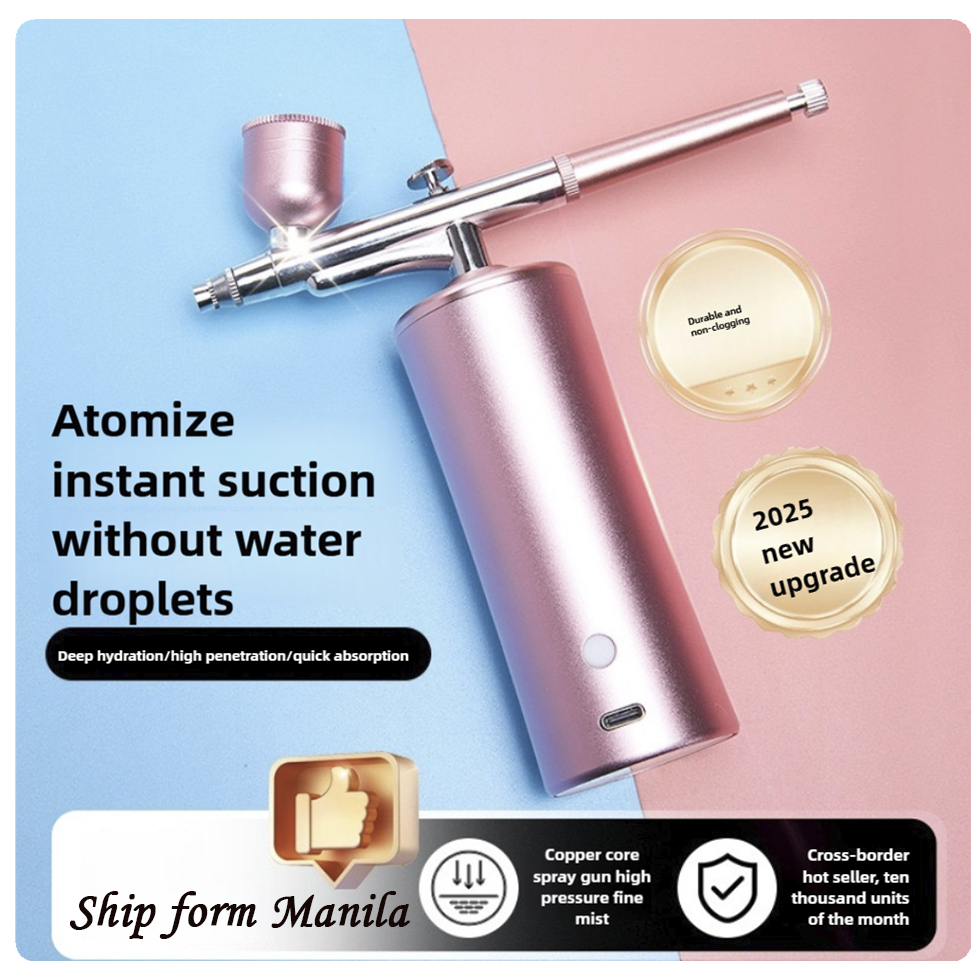 Portable Oxygen Facial Care Spray Gun Airbrush Barber Nano Fog Mist Kit ...