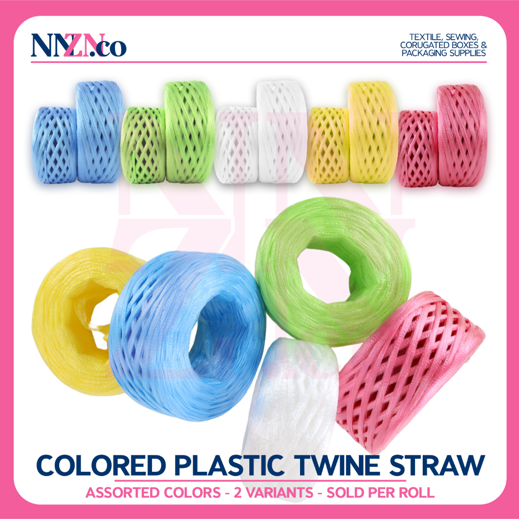 NNZN Colored Plastic Twine Straw Packaging Rope Plastic Straw Tali ...