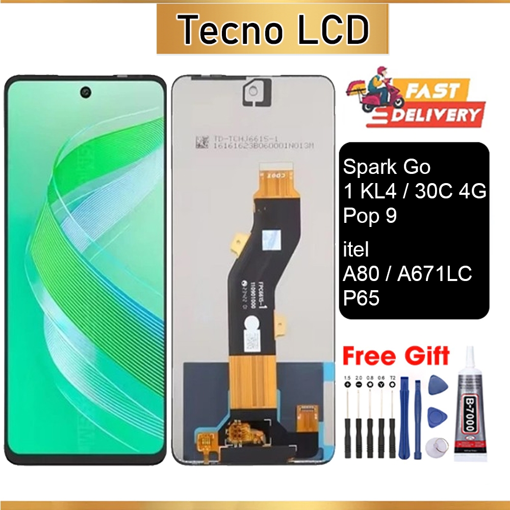LCD For TECNO Spark Go 1 KL4/itel A80 A671LC/Tecno Spark 30C 4G/Tecno Pop 9/itel P65 LCD ...