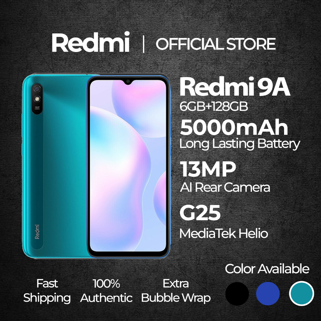 Xiaomi Redmi 9A 6GB RAM 128GB ROM 6.53 HD+13MP AI Back Camera MediaTek ...