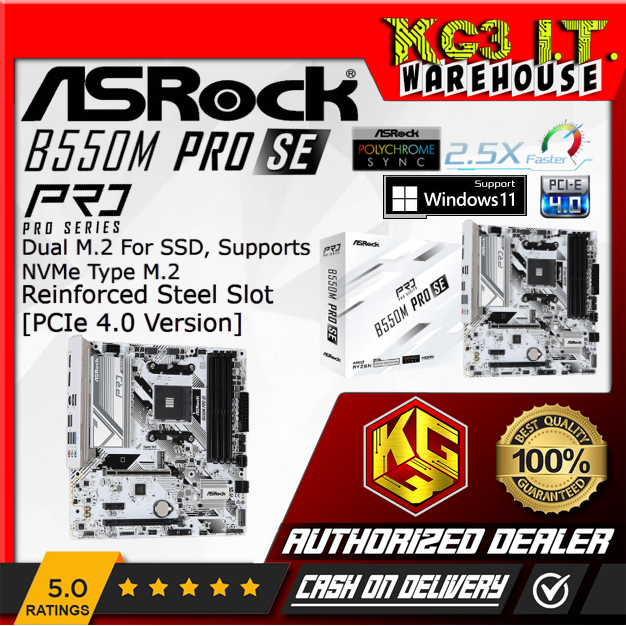 Asrock B550M Pro SE AM4 White Motherboard | Shopee Philippines
