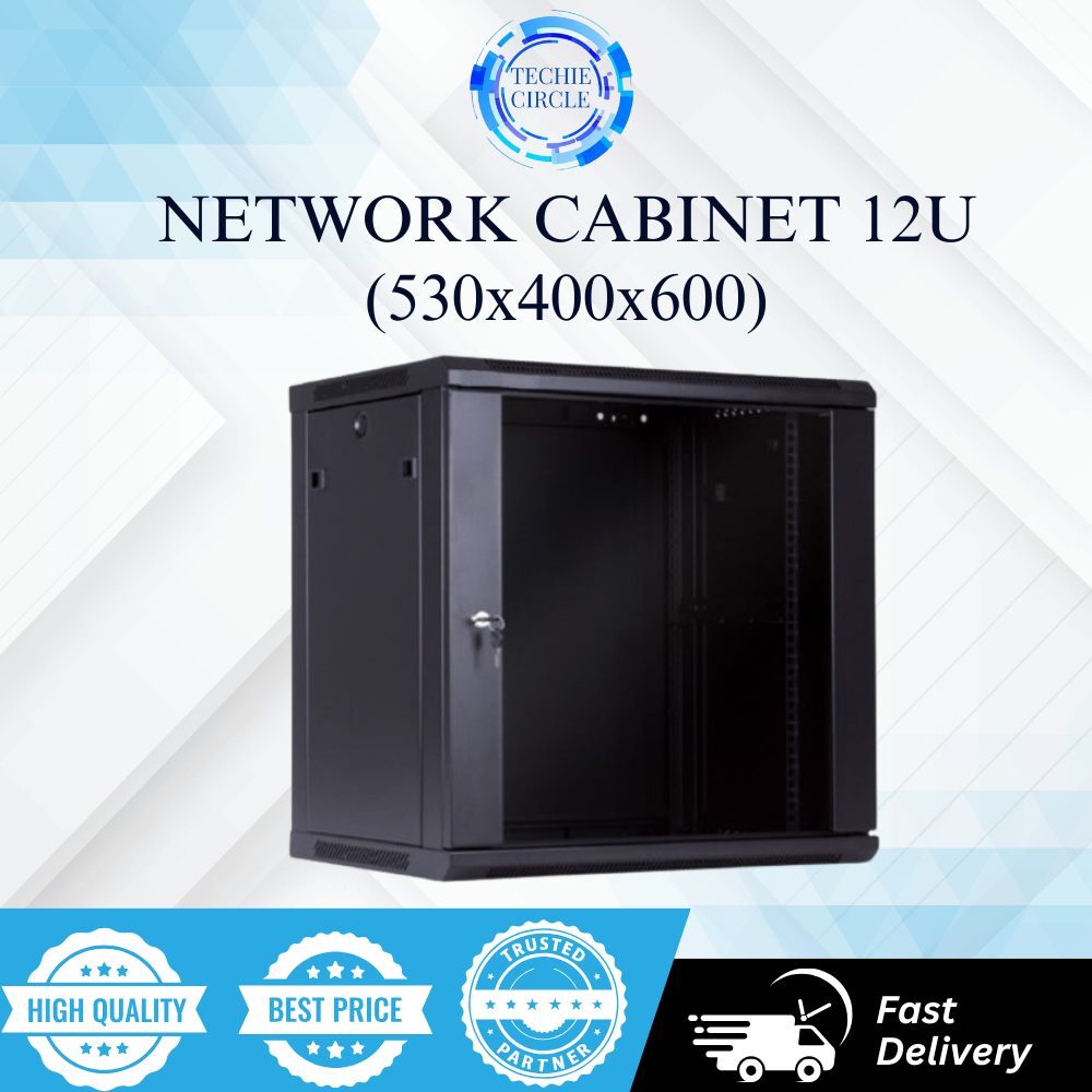 Techie Circle 12U Data Cabinet Network Cabinet Wall mounted Monitoring ...