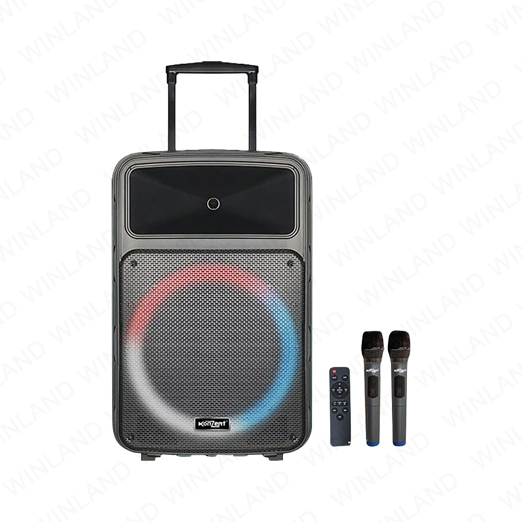 Konzert by Winland 12" 400W Portable Trolley Speaker w/ USB/SD FM Radio ...