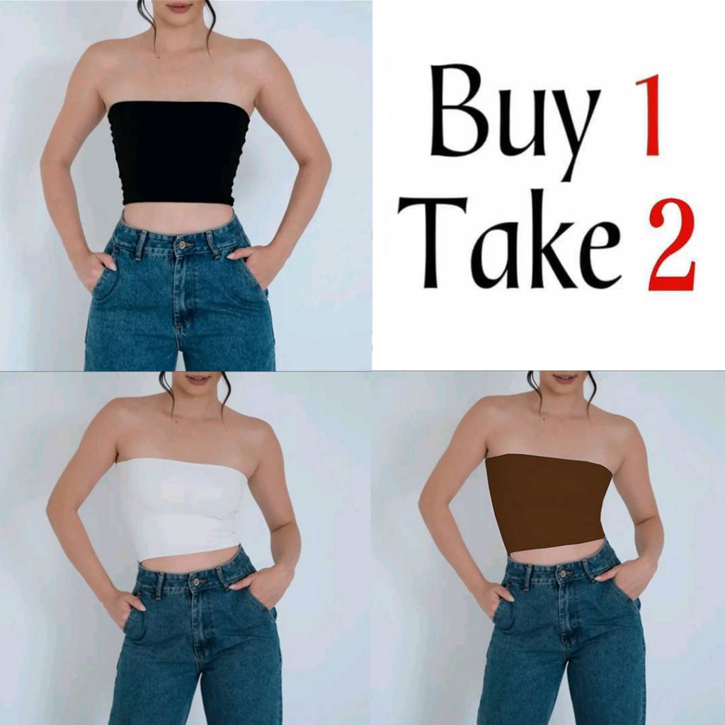 Buy 1 Take 2 (Total of 3) Via Tube Crop Top Cotton Sexy Hot Girl ...