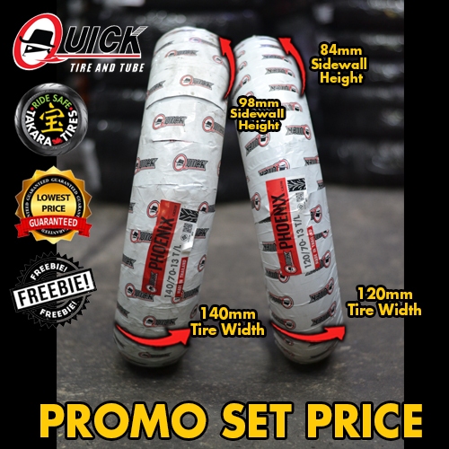 QUICK TIRE Phoenix Tubeless 12 & 13 (discounted set price) | Shopee ...