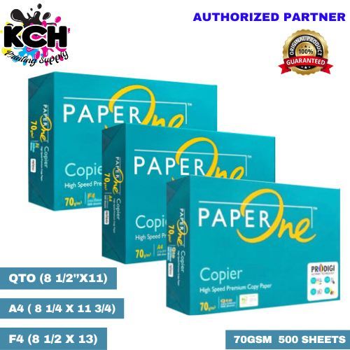 Paper One Copier Paper 70gsm 500 Sheets QTO | A4 | F4 Sizes | Shopee ...