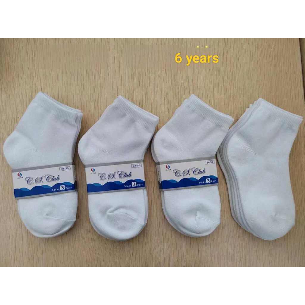 Children's pure white socks school children's socks boys and girls over ...