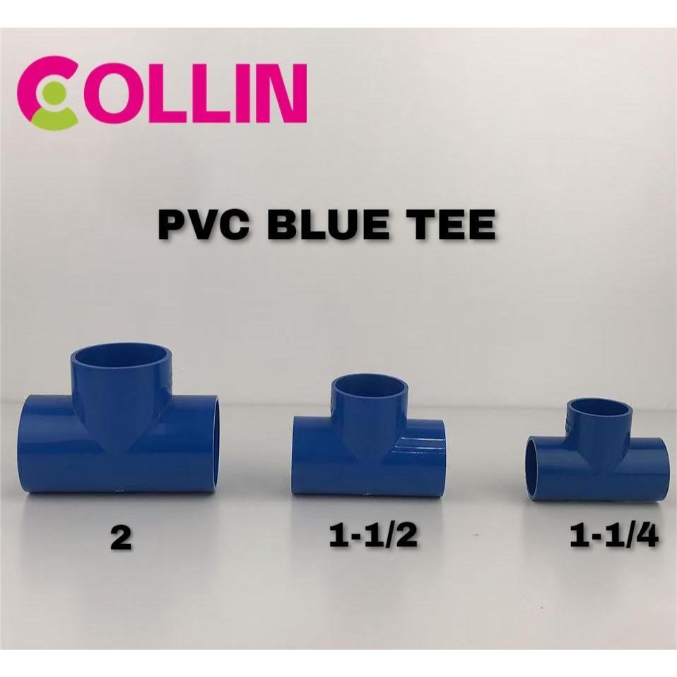 PVC BLUE TEE 1-1/4 1-1/2 2 PVC BLUE FITTINGS PIPE PUMP PARTS | Shopee ...