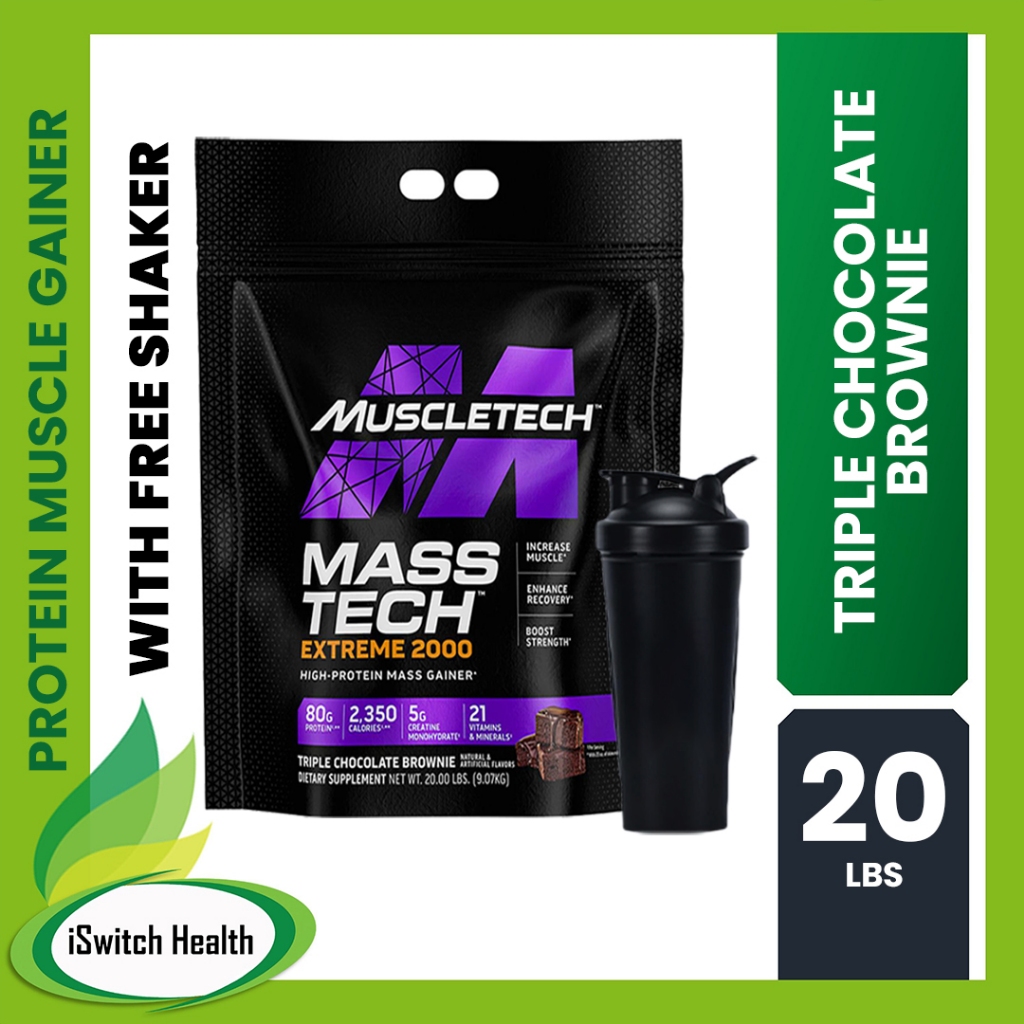 MUSCLETECH MASS TECH EXTREME 2000 HIGH PROTEIN MASS GAINER - 20LBS ...