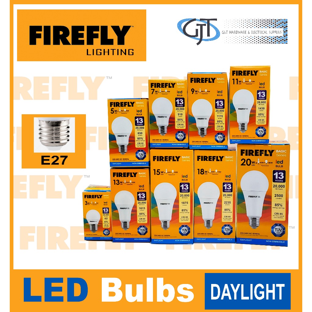 FIREFLY Basic Series LED A- Bulb 5W, 7W, 9W, 11W, 13W, 15W, 18W, 20W ...