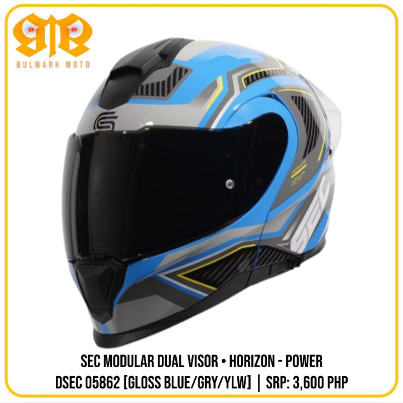 SEC Horizon - Power Modular Dual Visor Helmet (with Free Gift) | Shopee ...
