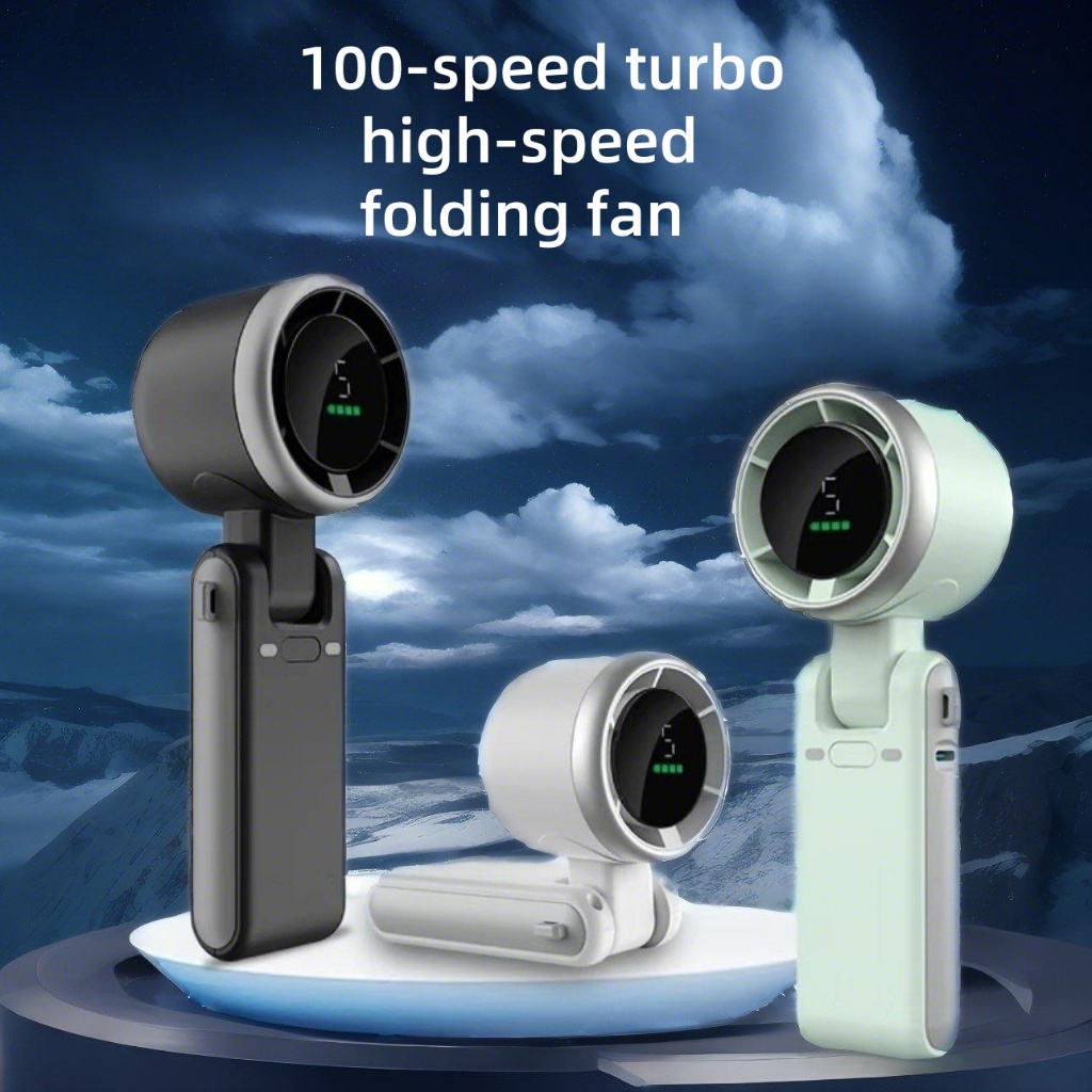 N607 high-speed cooling Foldable handheld Turbo fan USB rechargeable ...