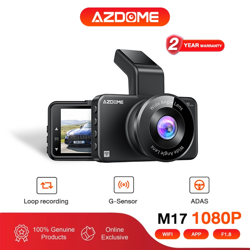 AZDOME M17 1080P FRONT DASH CAM ADAS WIFI+APP 150 DEGREE VIEWING ANGLE ...