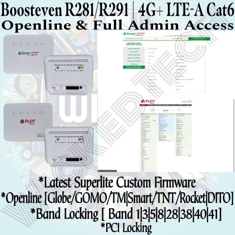 SmartBro & PLDT Home Boosteven Cat6 LTE-Advanced R281/R291 [Permanent ...