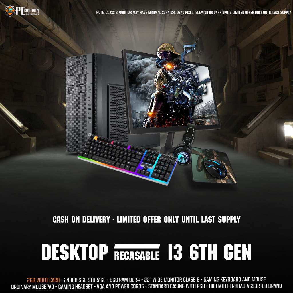 GAMING PC I3 6TH GEN 8GB RAM DDR4 240GB SSD 2GB VIDEO CARD 22 WIDE ...
