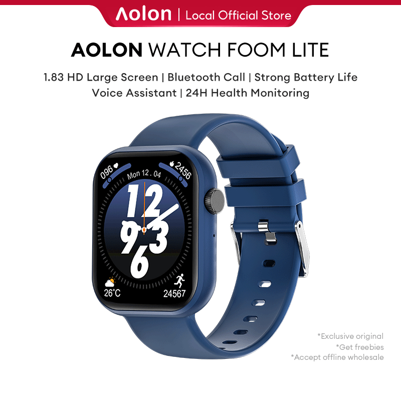 Aolon FOOM Lite 1.83 inch Bluetooth Call AM/PM Smart Watch Men Custom ...