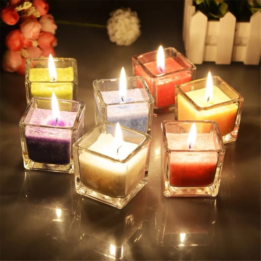 Square glass candle scented candle Aromatherapy Teacup Scented Candle ...