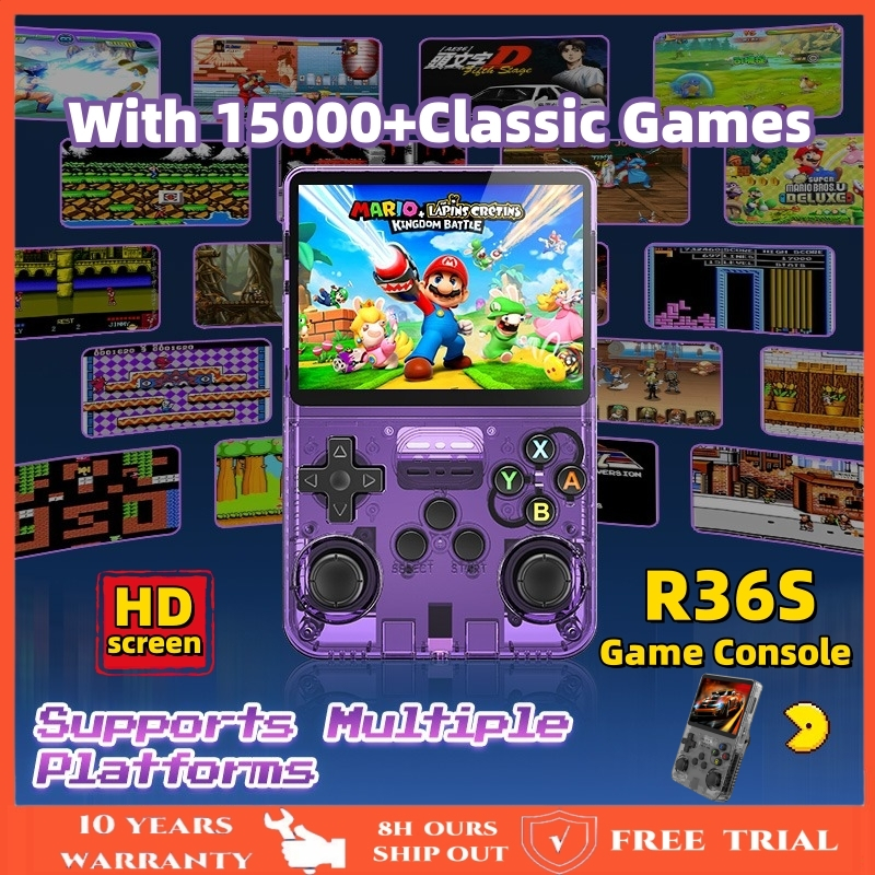 R36s Retro Handheld Game Console 20000 HD Games Gameboy Linux System ...