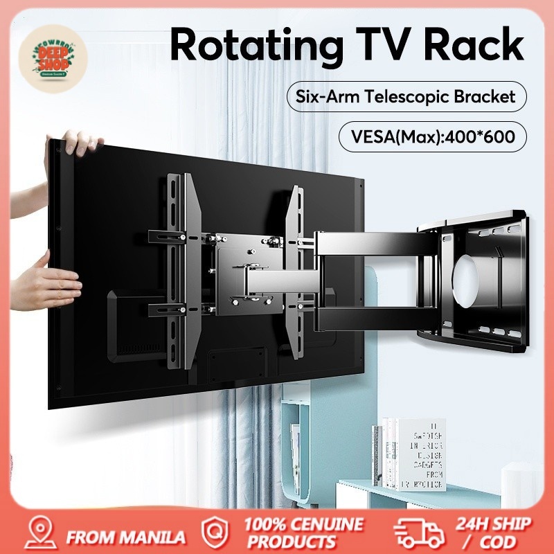 Retractable TV Wall Mount Bracket Adjustable Swivel Tilt for 10-55 Inch ...